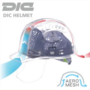 DIC SYA-CSVM エアロメッシュ コンパクトシールド面付き 涼しいヘルメット（通気孔付き/エアロメッシュ） | 工事用ヘルメット通販・名入れの専門店 浜田 | 作業・建築・建設・高所 ...